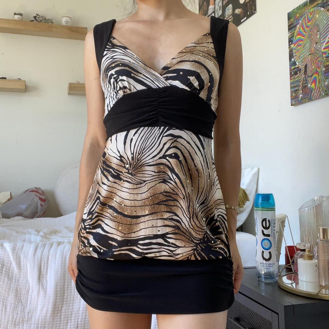 Y2K animal print mini dress from wet seal😍 No tag... - Depop