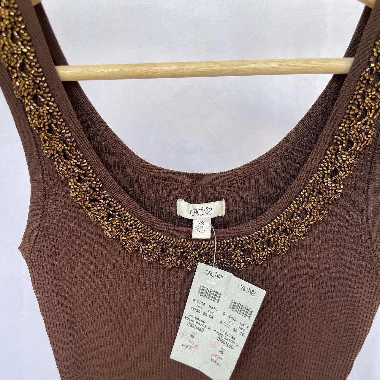 90's Brown Ribbed Cache Brand New With Tags Ribbed... - Depop