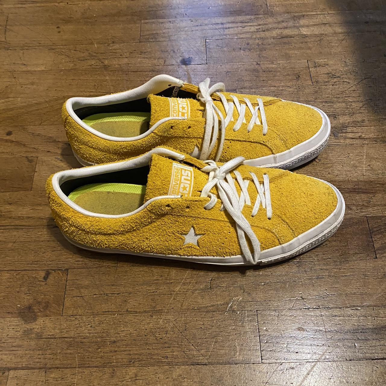 yellow converse skate shoes size 10.5 these... - Depop