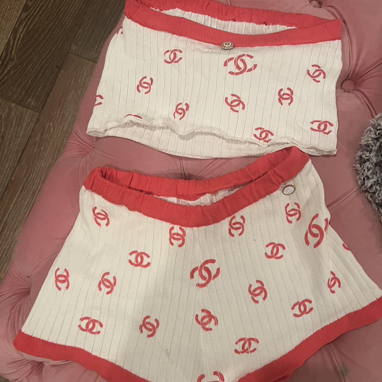 Chanel shorts set Worn once Size small Two piece - Depop