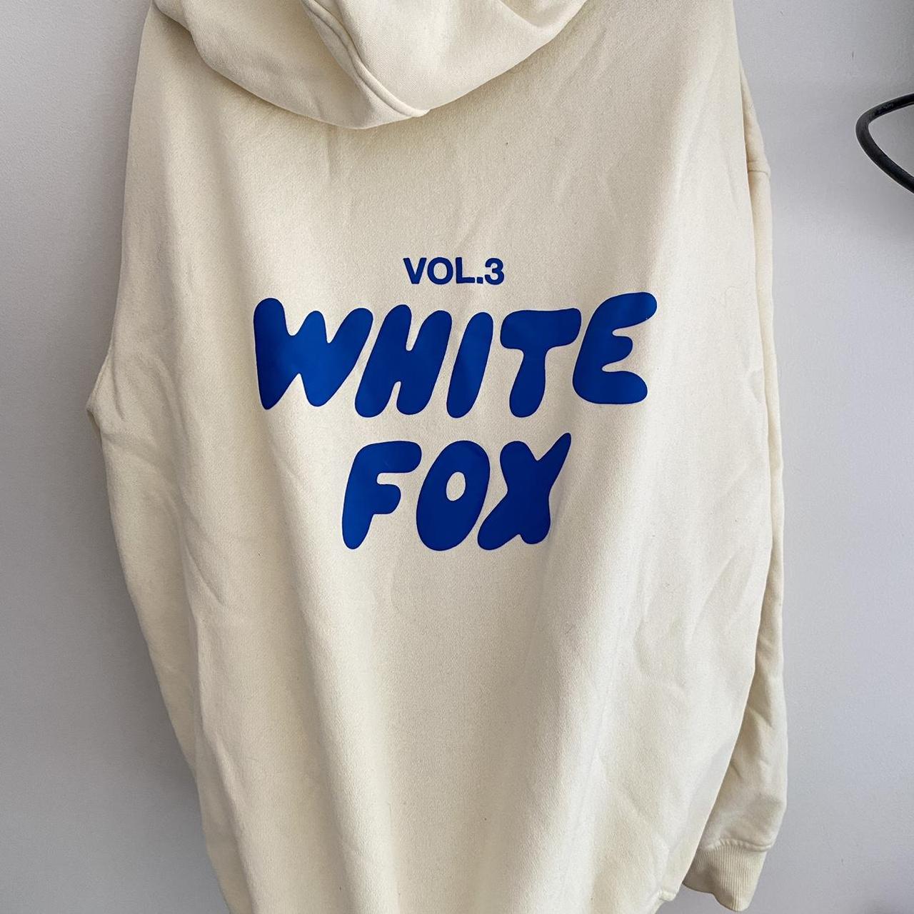 Size M/L White Fox hoodie. Cream colour with blue... | Depop