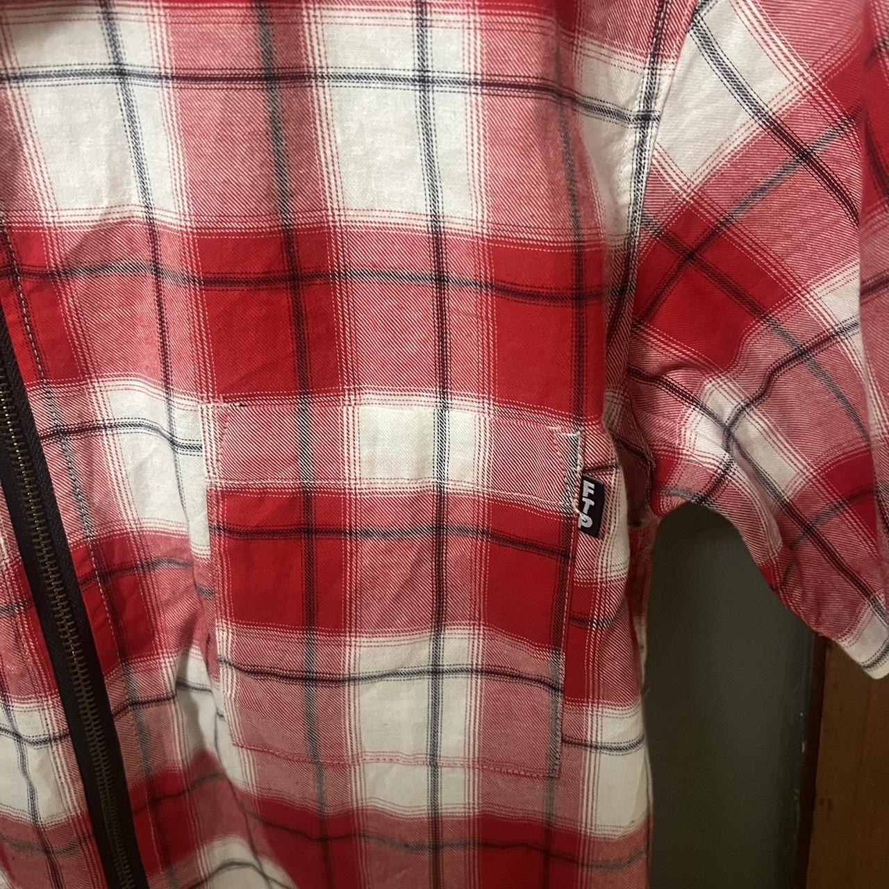 FTP red and white plaid zip-up shirt new haven’t... - Depop