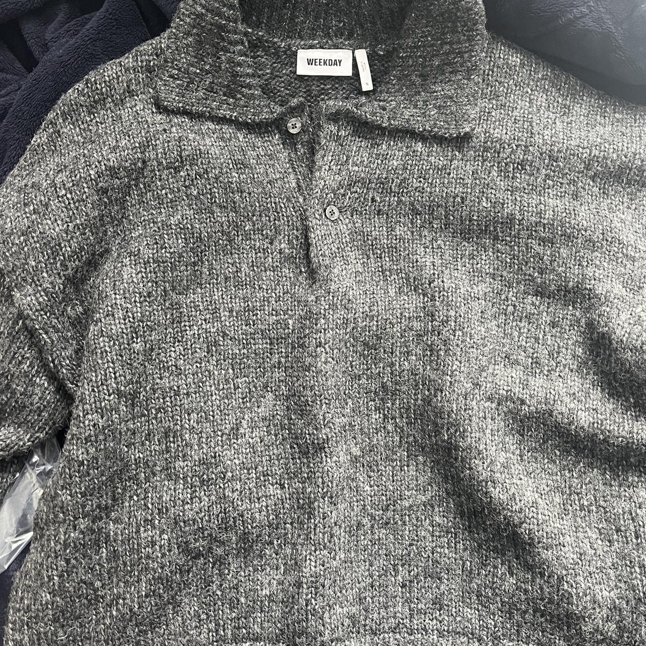 Weekday knit polo shirt -size small but can fits... - Depop