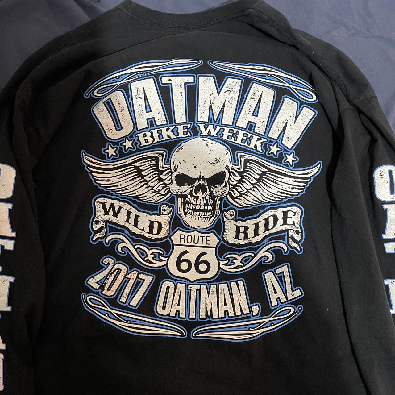 Vintage Oatman bike week T shirt long sleeve XL... - Depop