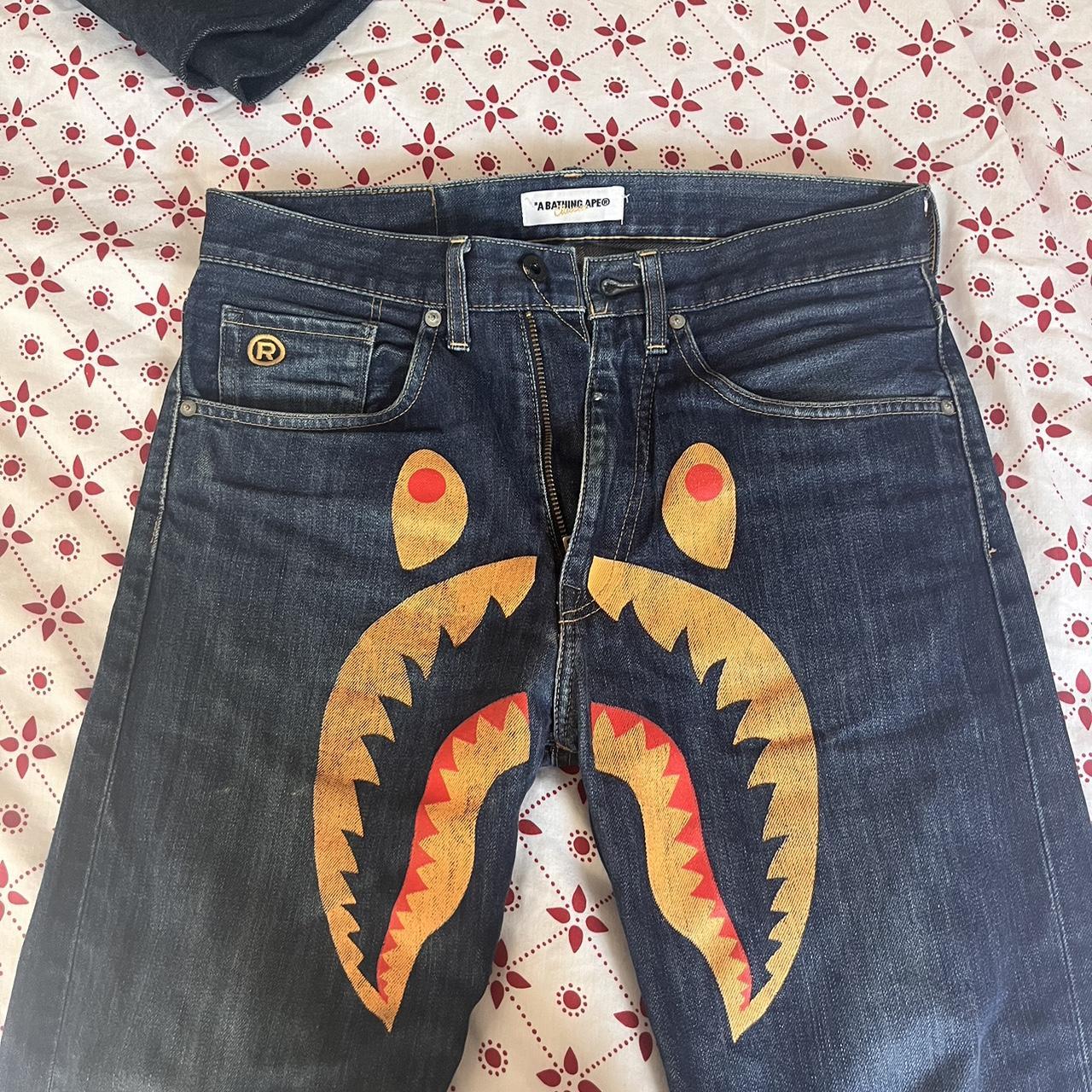 bape jeans 28W length 30 authenticated hardly worn - Depop
