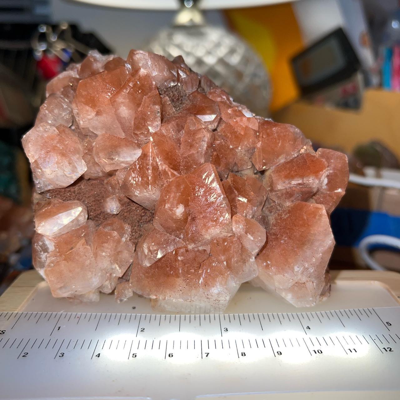 Outstanding red diamond Calcite cluster. Gem quality... - Depop