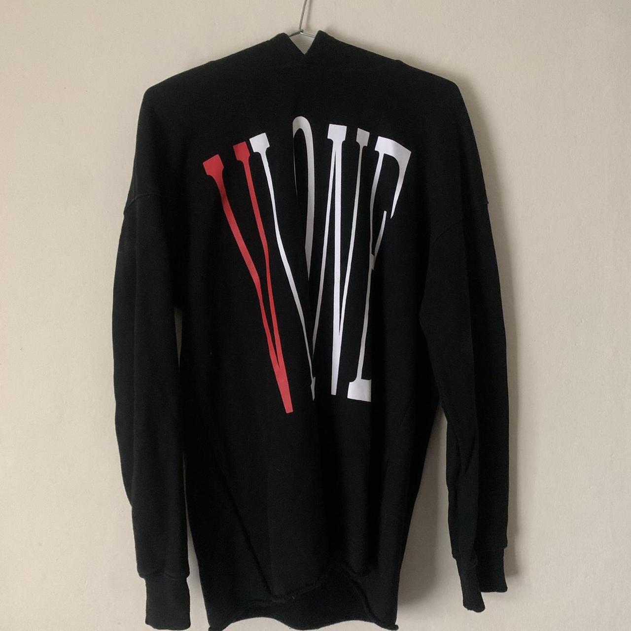 Black and red Vlone reversible men’s hoodie in a... - Depop