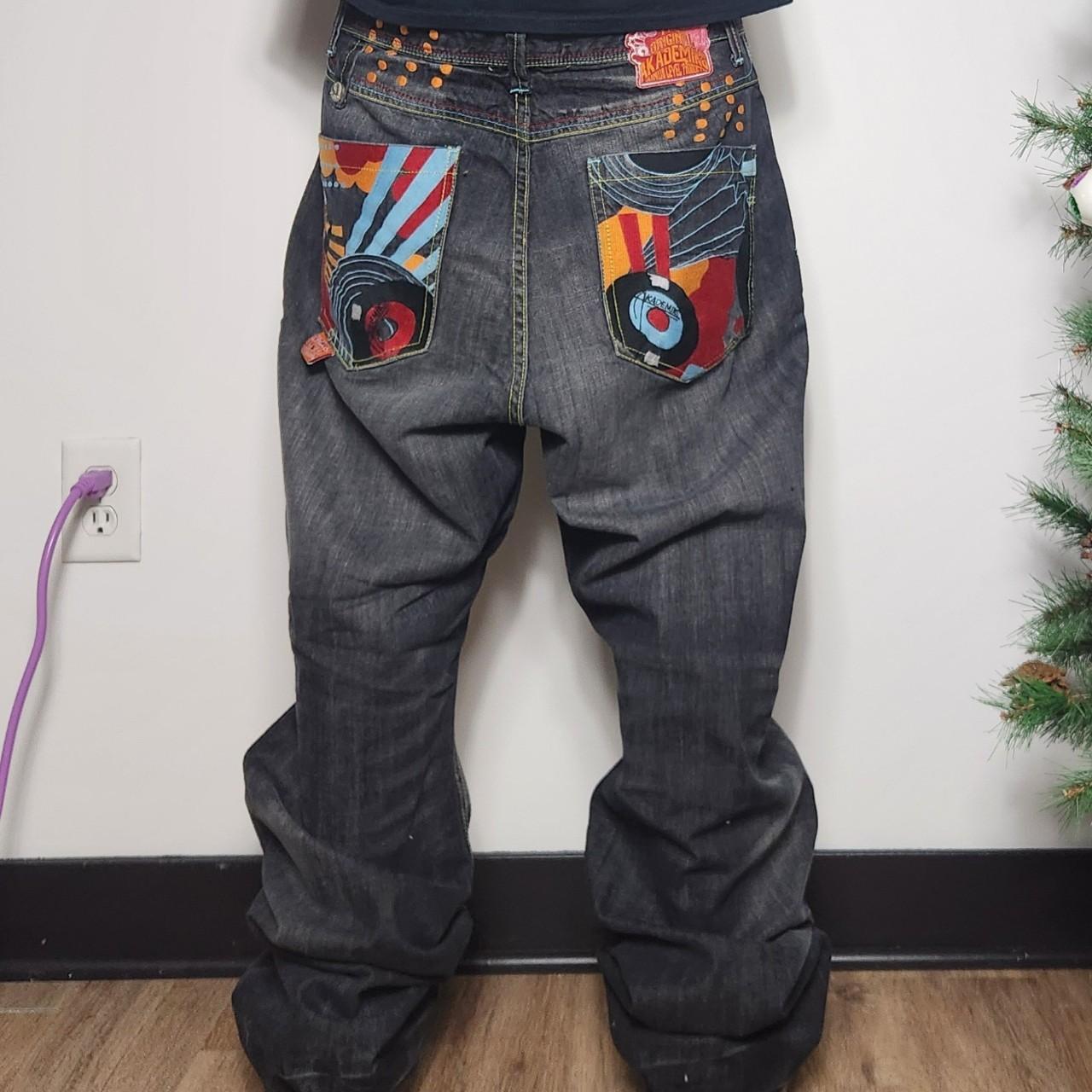 2000s y2k Baggy Grunge Akademiks Embroidered... - Depop