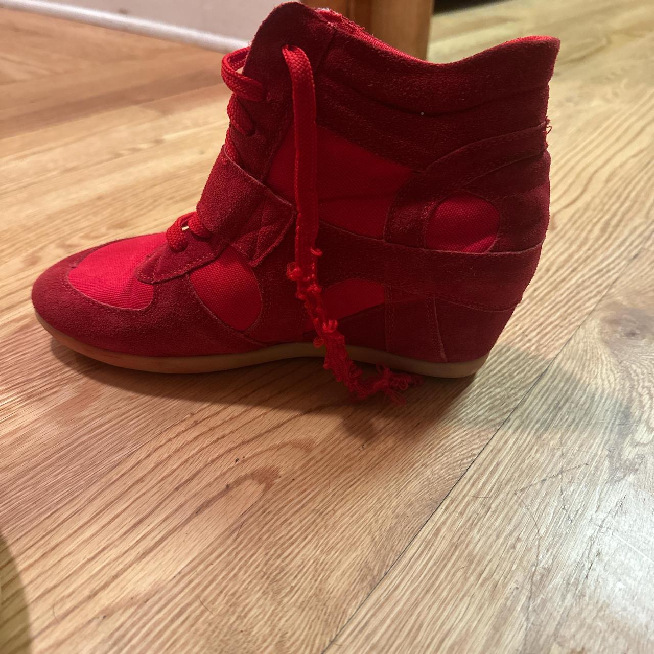 Red isabel marant style sneaker wedges Best for a... | Depop