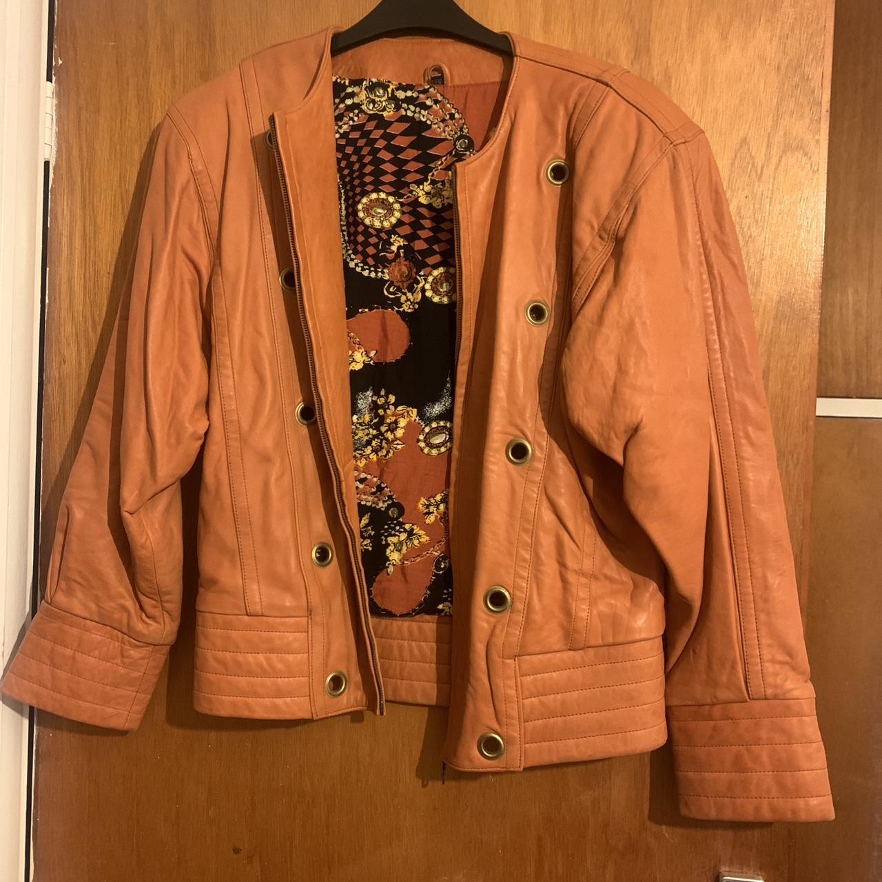 Vintage Leather Tangerine Jacket Gorgeous vintage... | Depop