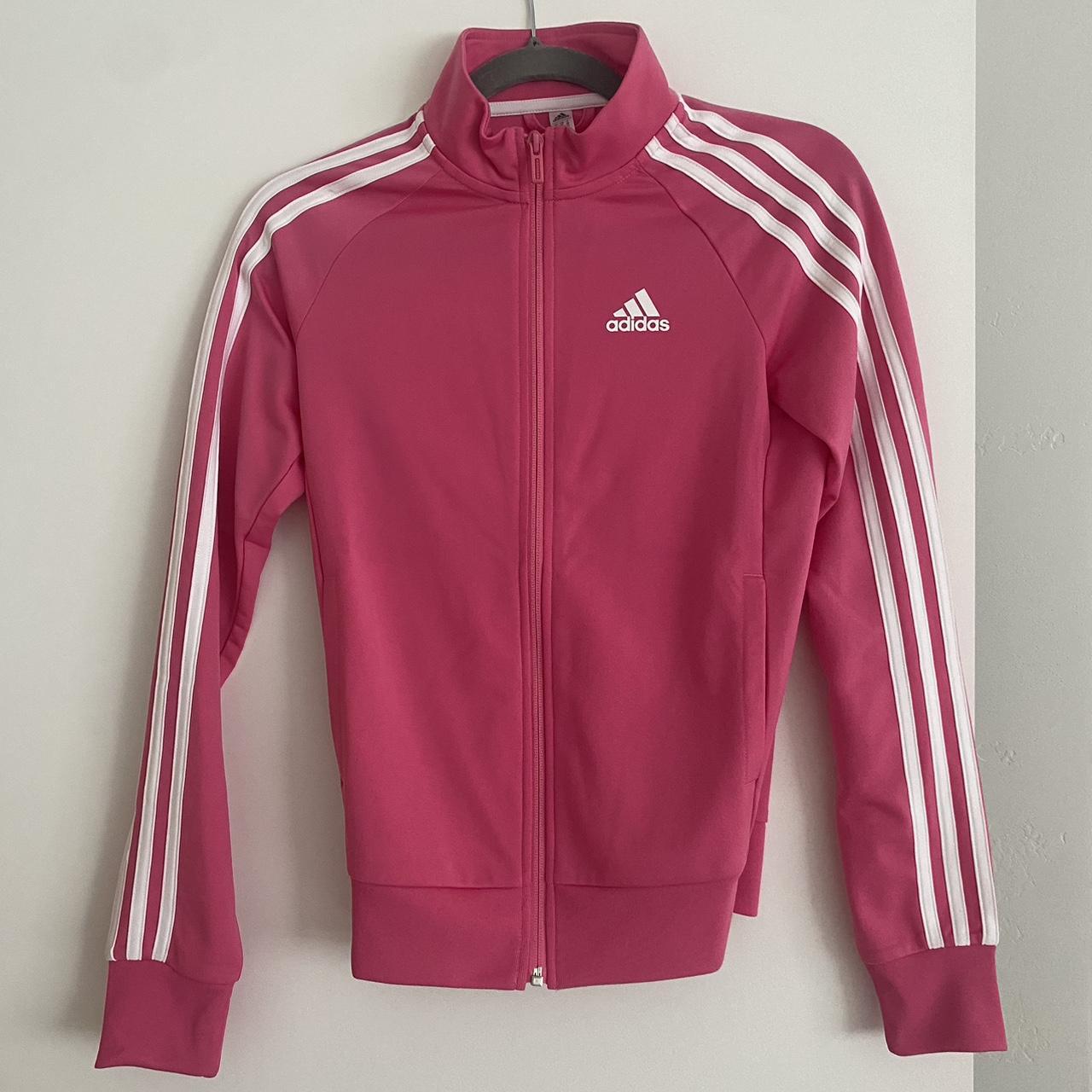 RARE pink addidas track jacket size xs but i would... - Depop