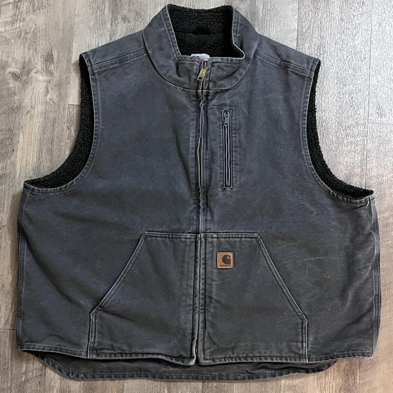 Faded Black Carhartt Vest Size Xxl Dm For Depop