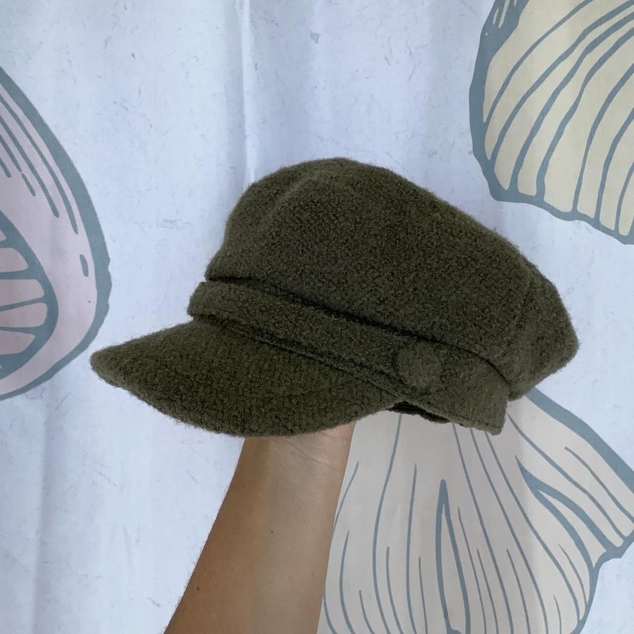 Talbots Y2K Green newsboy style hat Made of wool... - Depop