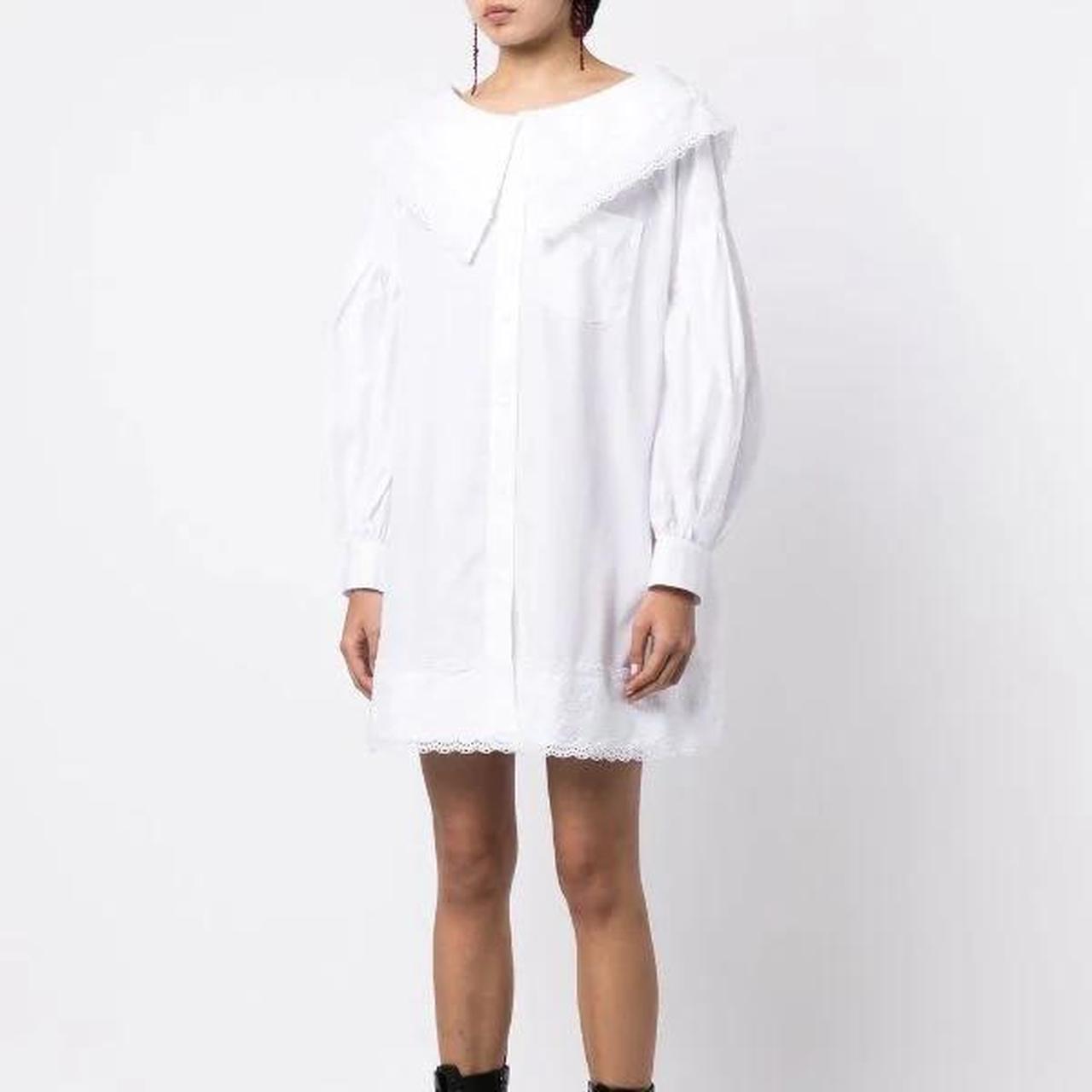 Simone Rocha white shirt dress with collar Size UK... - Depop
