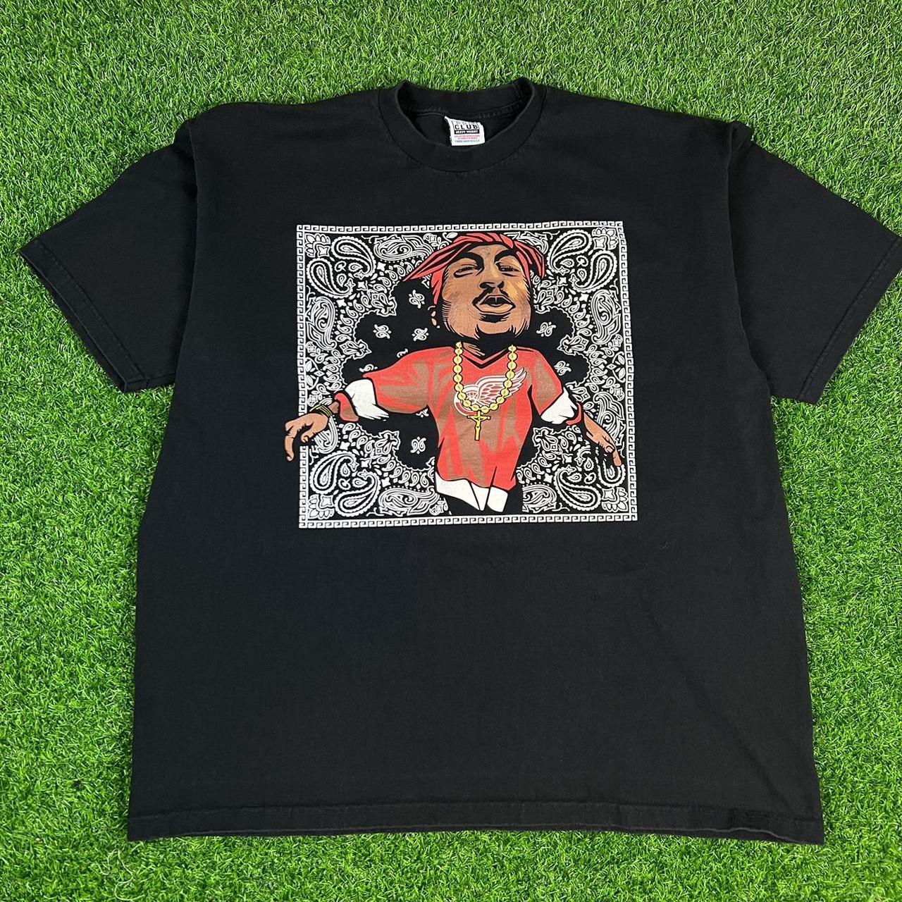 Y2K Pro Club Heavyweight Tupac Short Sleeve Tee Size... - Depop