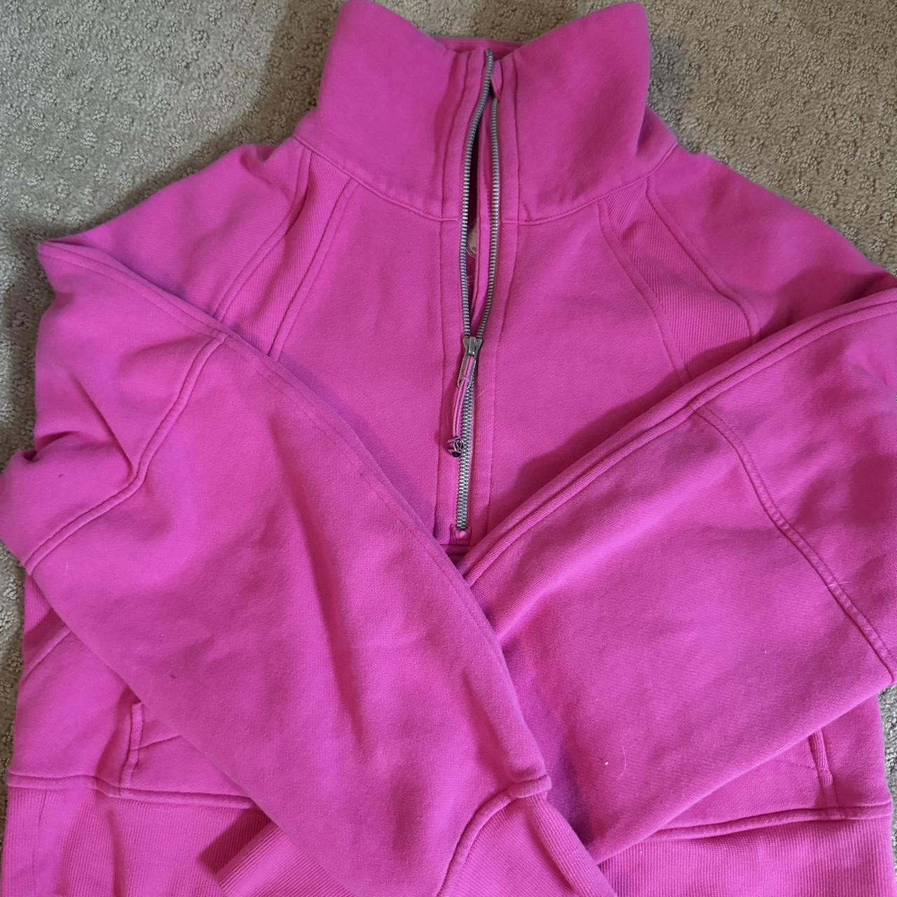 lululemon sonic pink scuba half zip never worn size... | Depop