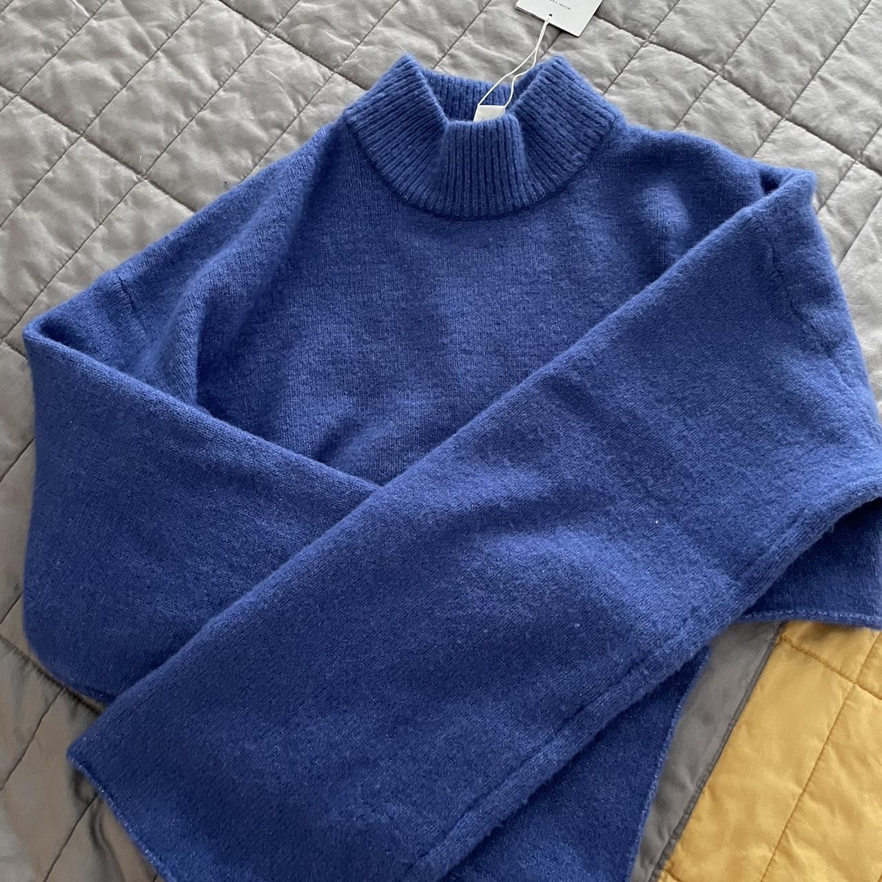 Monki Women's Blue and Navy Jumper | Depop