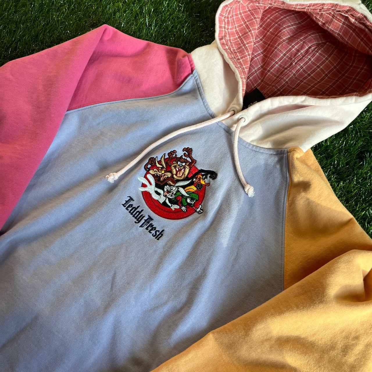 pink, blue, and yellow Teddy Fresh colorblock... | Depop