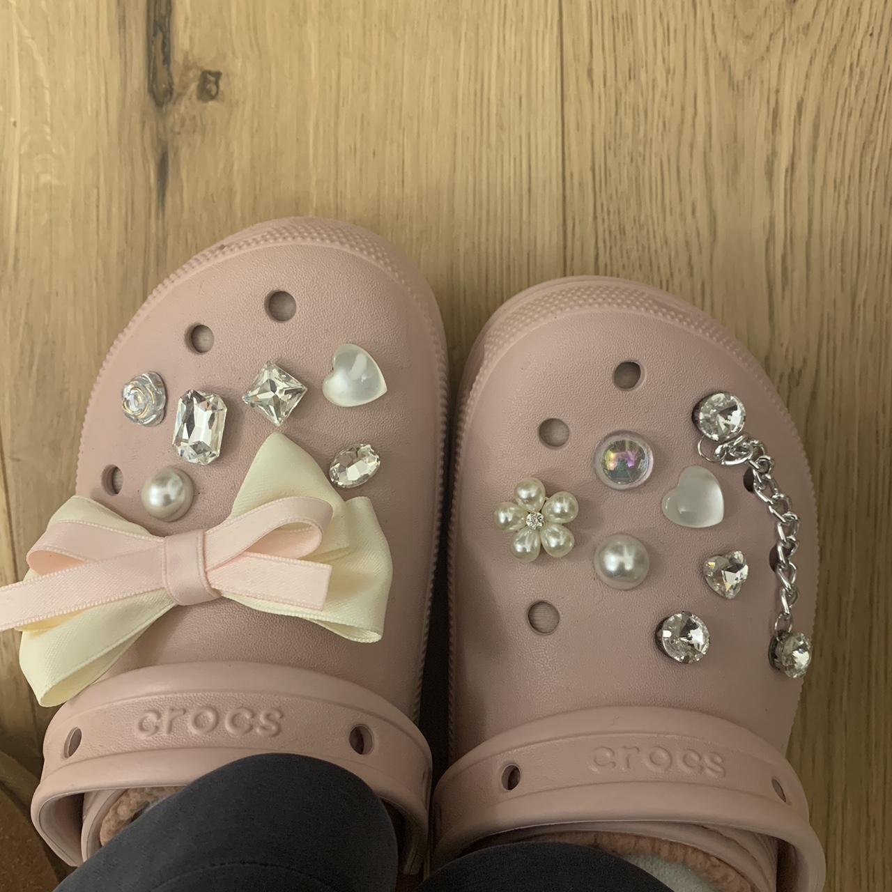 Set of 4 cute Crocs Charm! Bear shaped, flower... - Depop