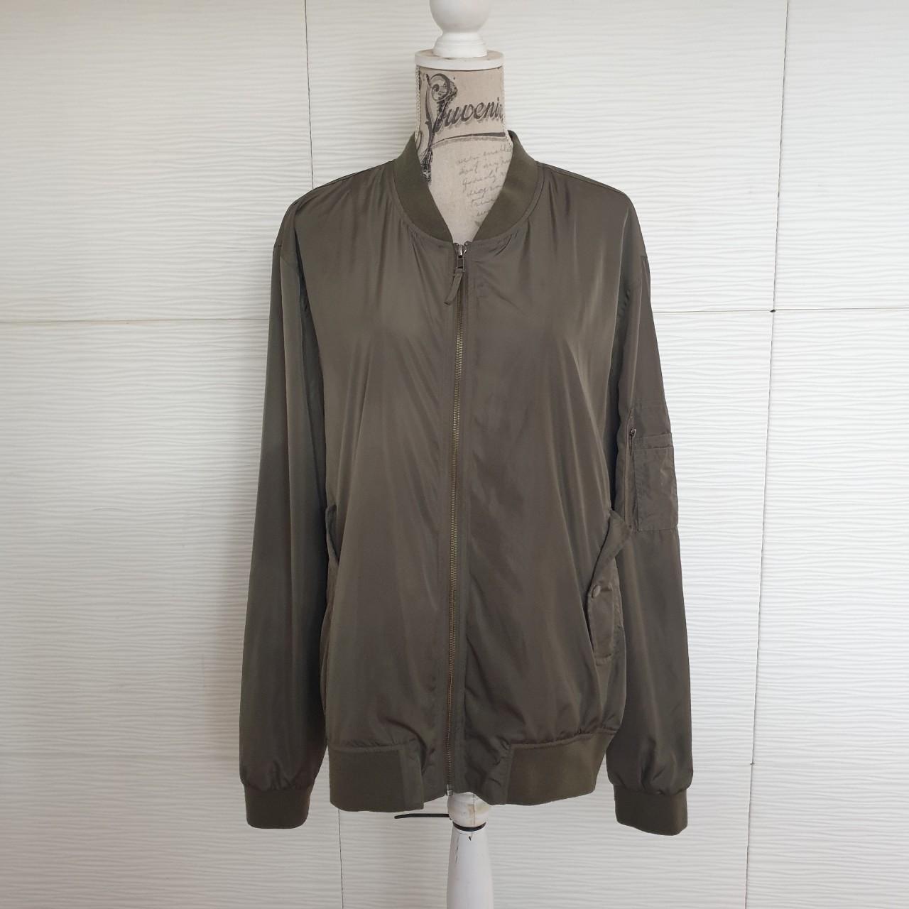 French Connection khaki light weight bomber jacket.... - Depop