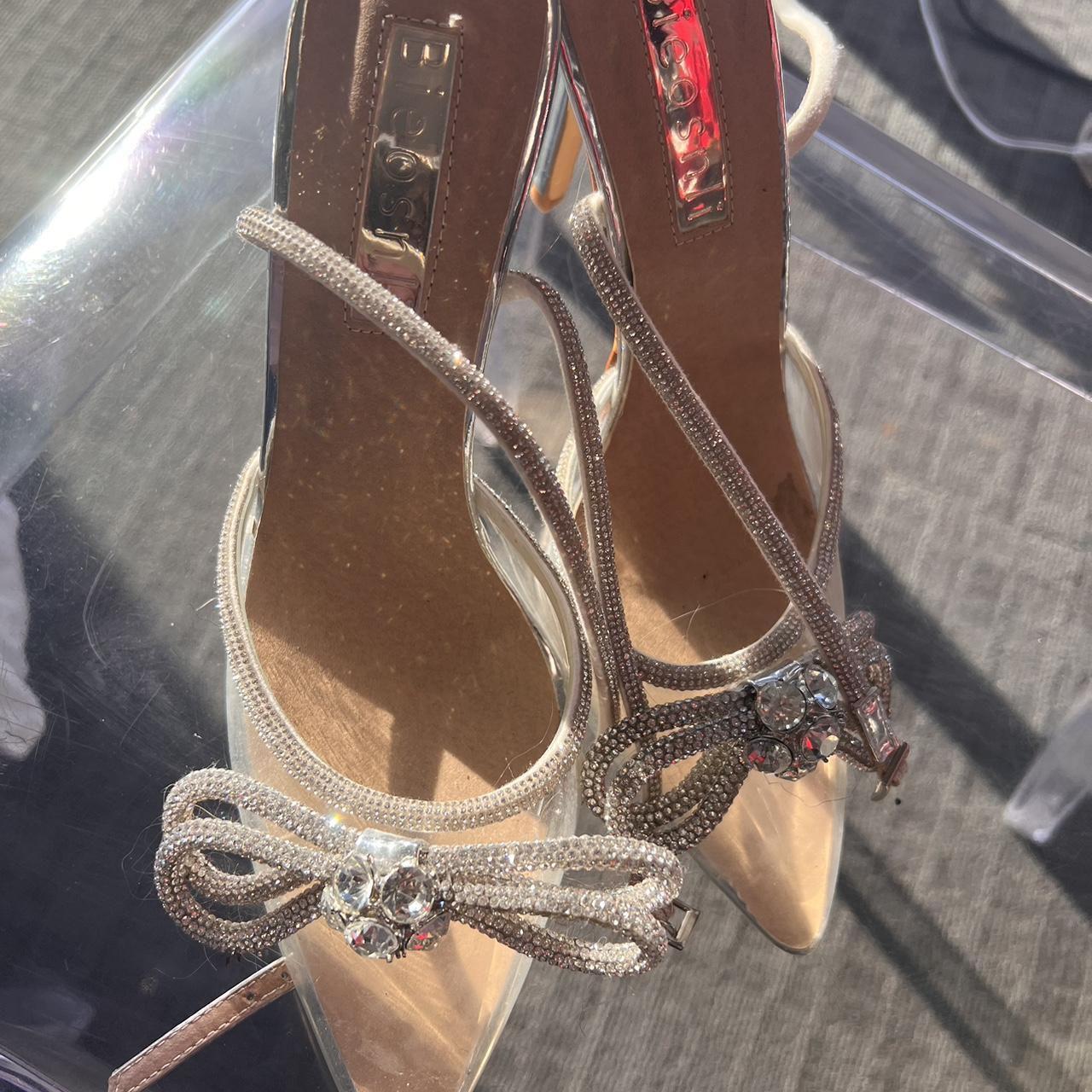 Clear crystal high heels - Depop