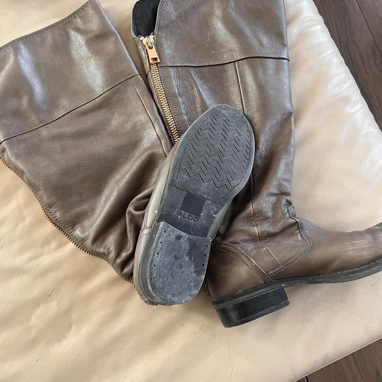 Very worn.. Aldo leather boots - Depop