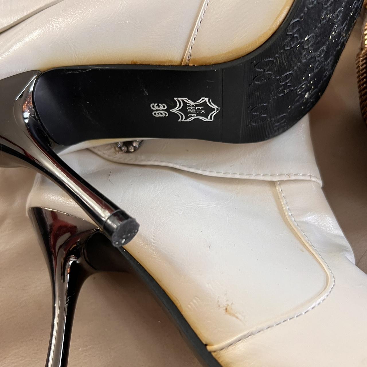 Very worn white vinyl boots I loved these boots... | Depop