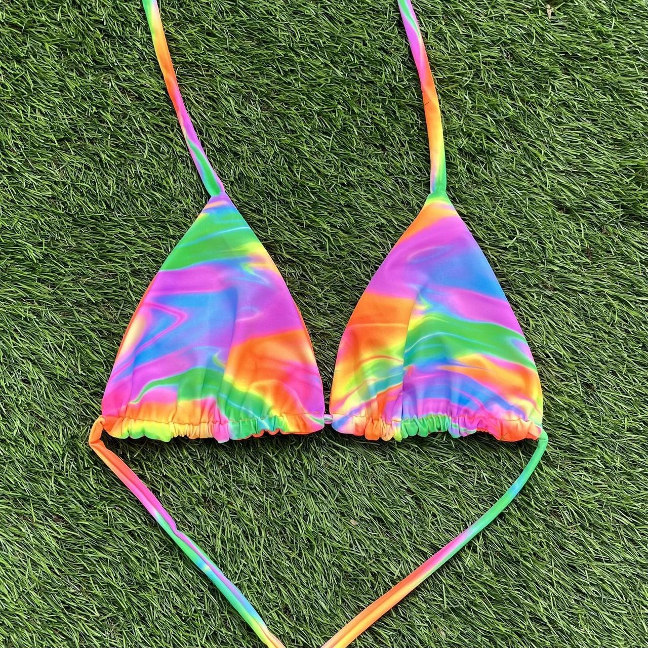 Handmade festival drawstring bra with matching... - Depop