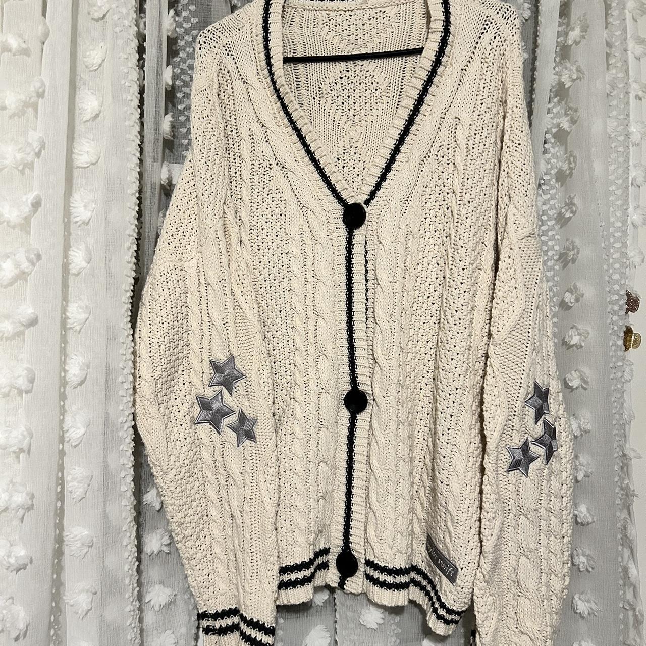 taytaymerch folklore cardigan NOT REAL TAYLOR... - Depop