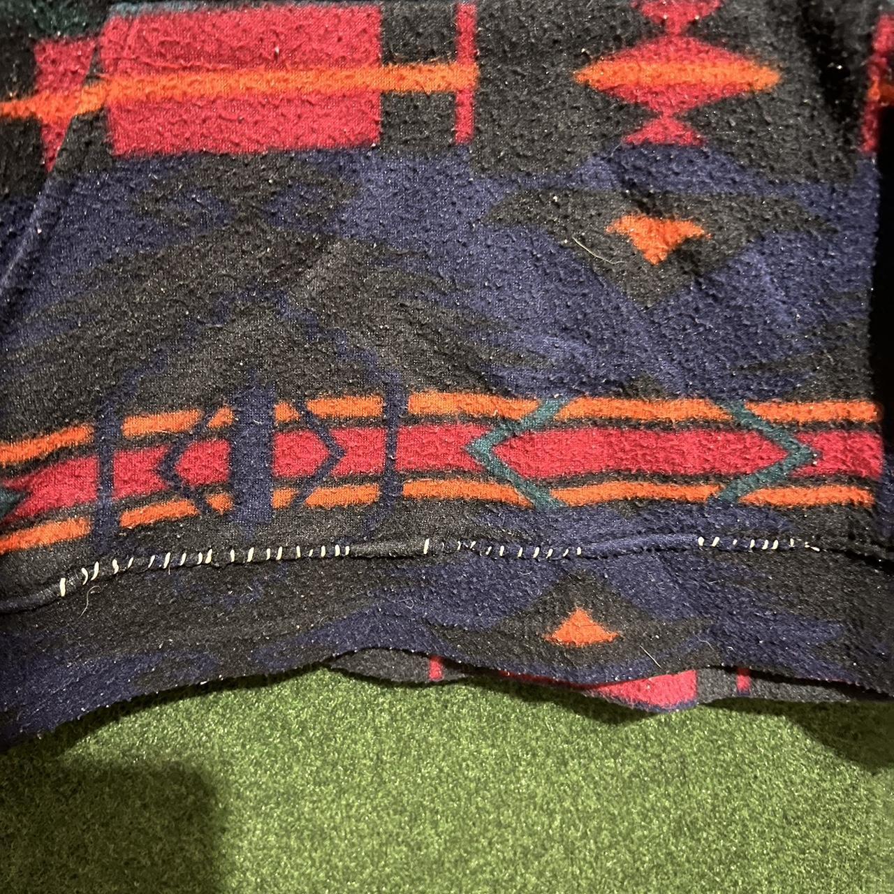 Late 80s early 90s Aztec/Native print fleece hoodie,... - Depop