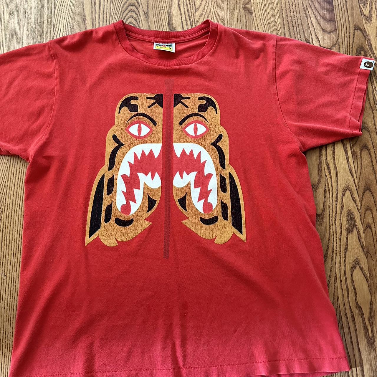 Bape Red Tiger Tee Size Medium 7.5/10... - Depop