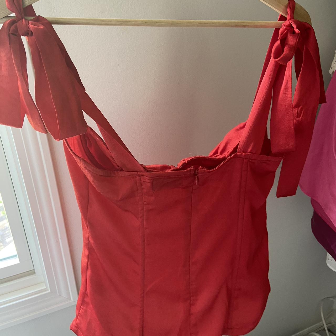 Lioness red corset top Size L Worn many times but... - Depop