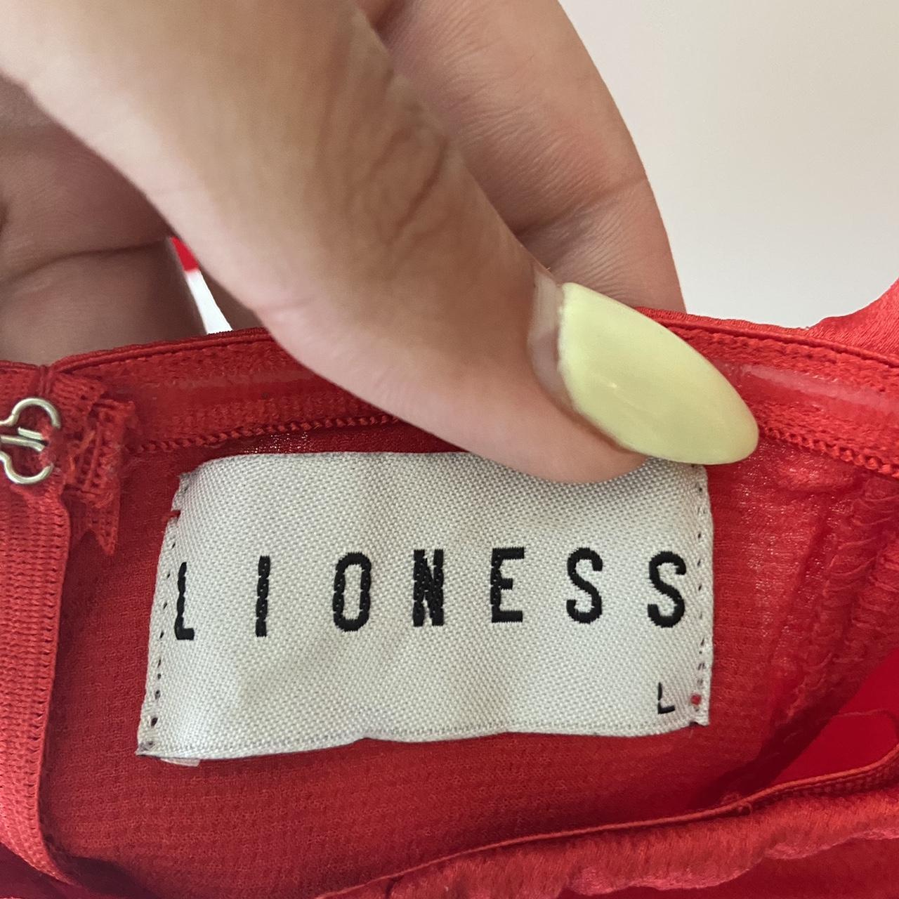Lioness red corset top Size L Worn many times but... - Depop