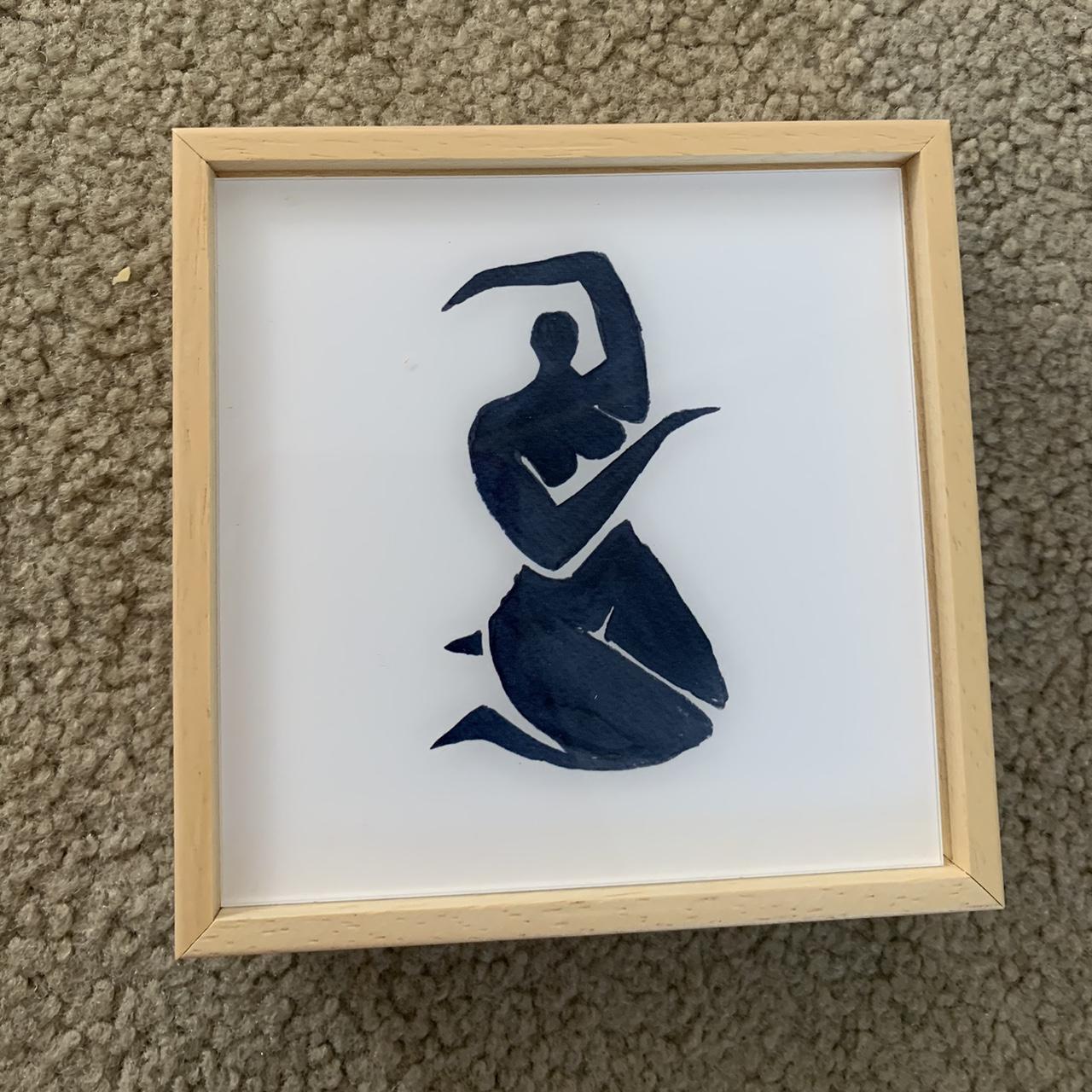 Box frame w/ abstract body art. Wood frame. HxWxL =... - Depop