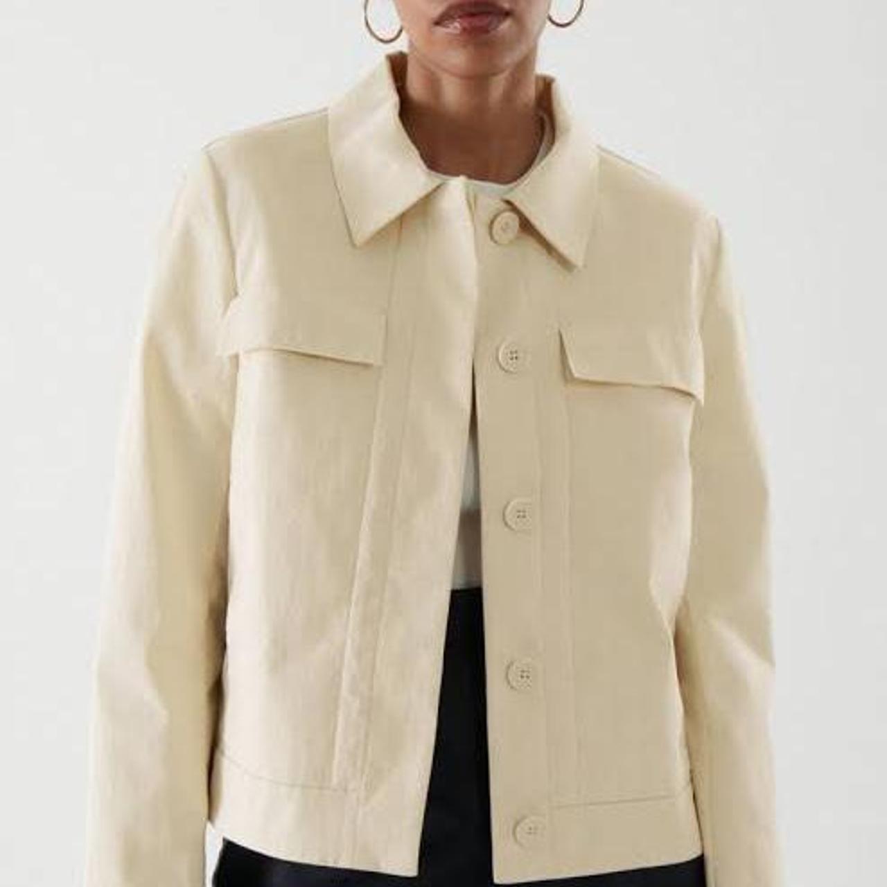 Cos cream Patch Pocket Shirt Jacket in a size 36.... - Depop