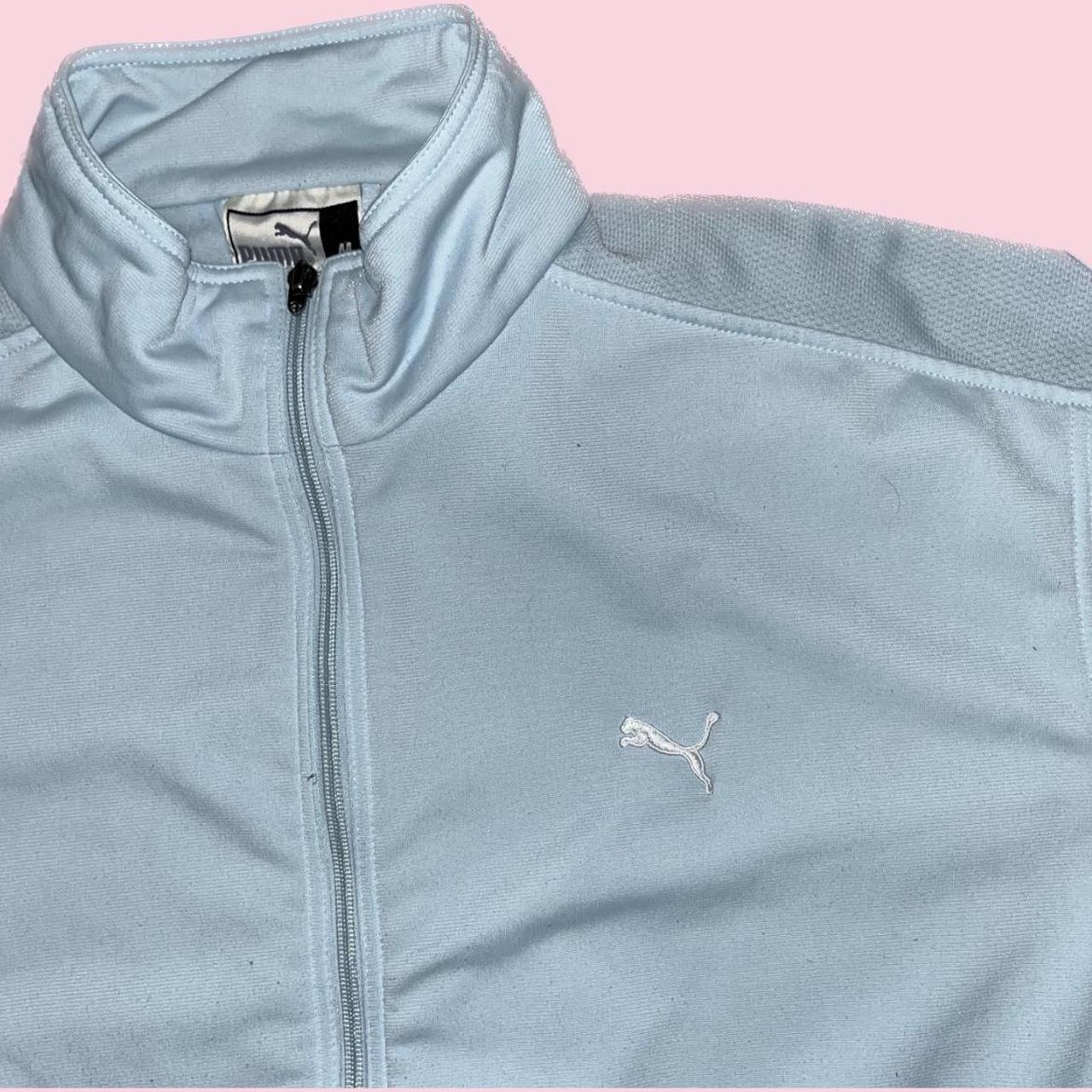 Vintage light blue puma jacket 🧥 baby blue jacket so... - Depop