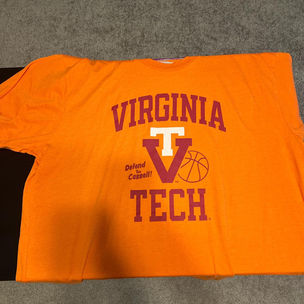 Orange and red Virginia Tech t-shirt #Hokies | Depop
