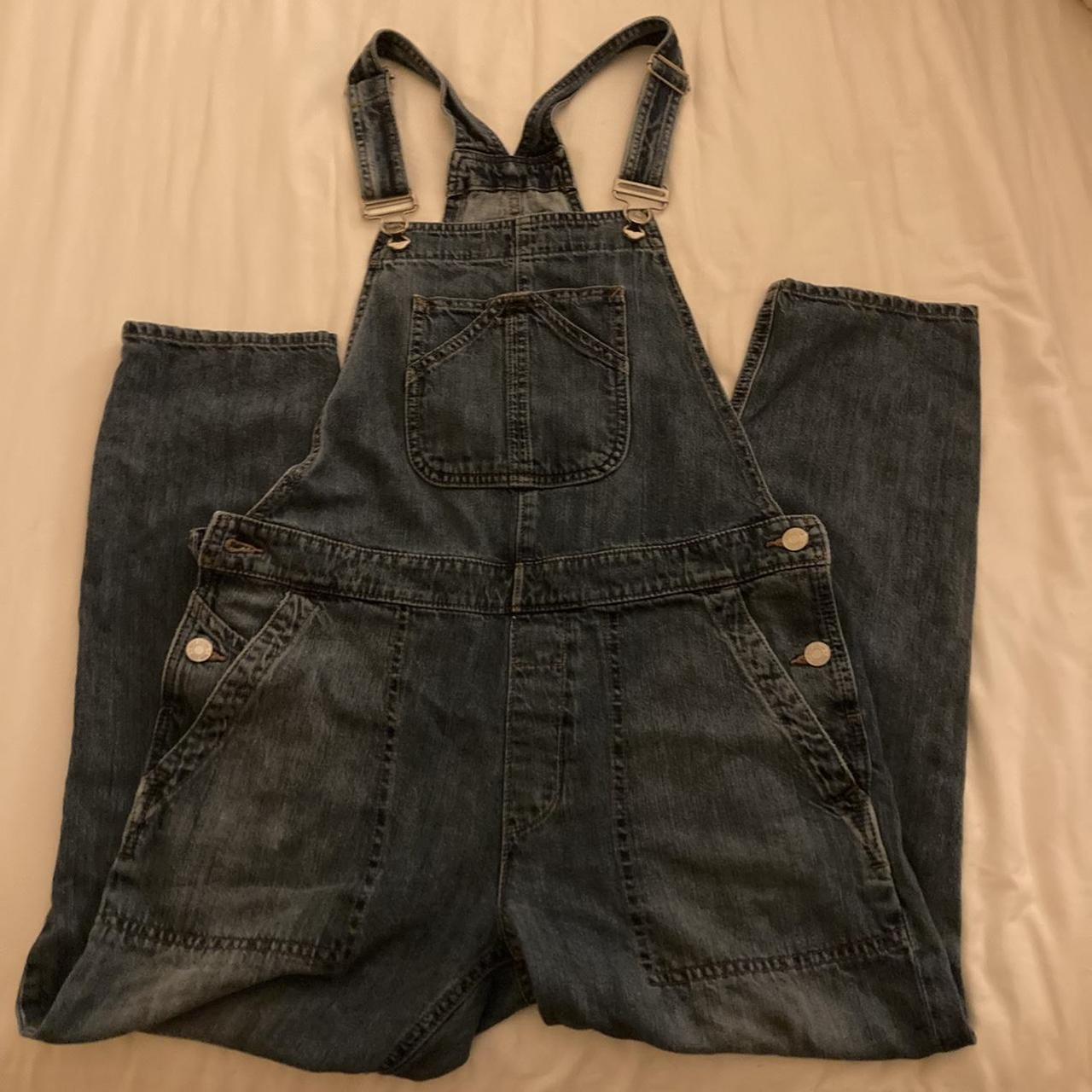 Gap Women's Blue and Silver Dungarees-overalls | Depop