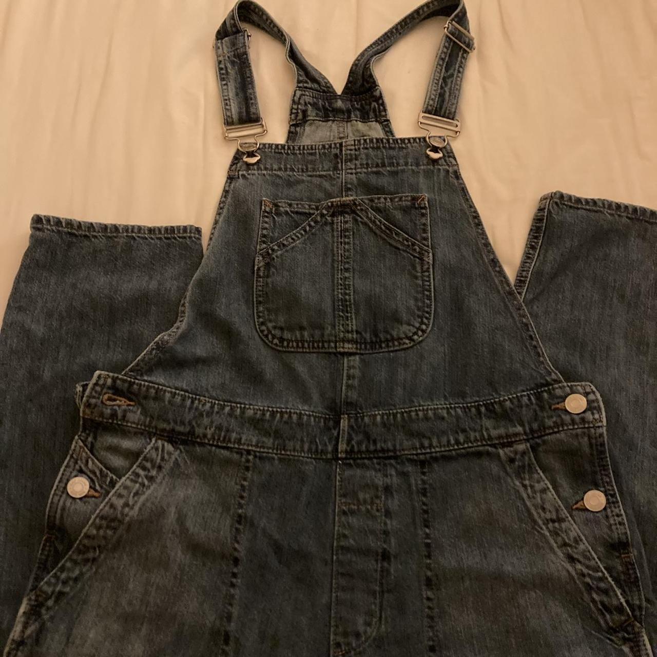 Gap Women's Blue and Silver Dungarees-overalls | Depop