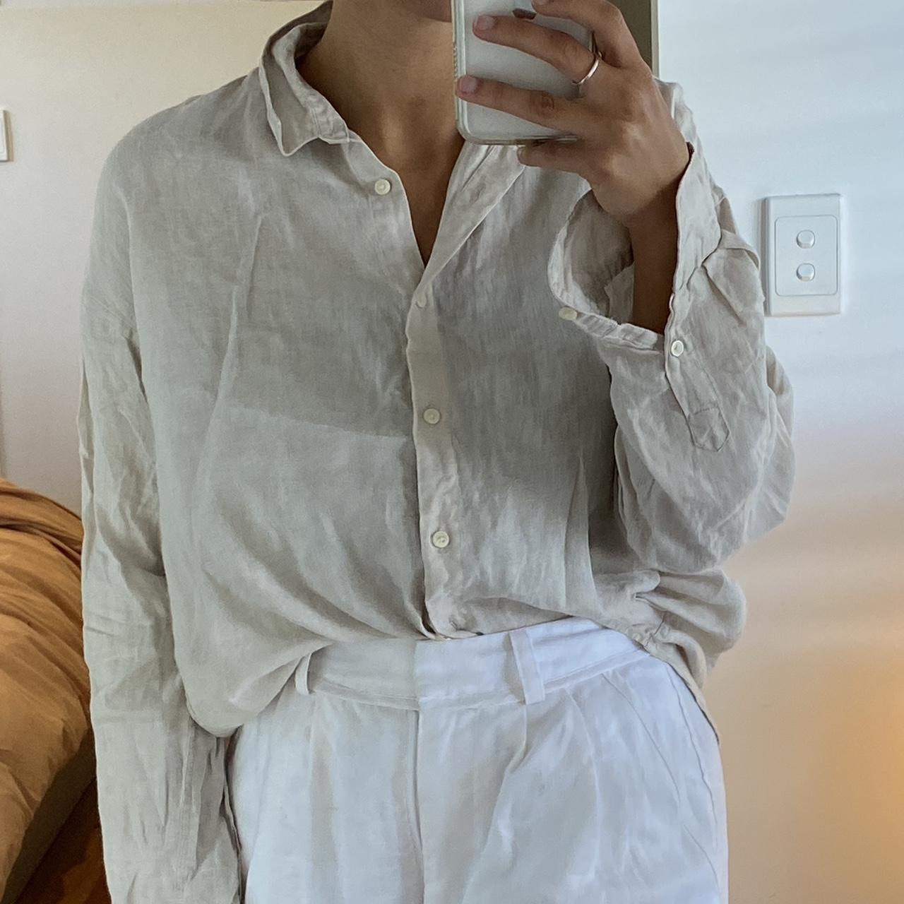 Uniqlo basic linen shirt. #bassike #deiji #minimal - Depop