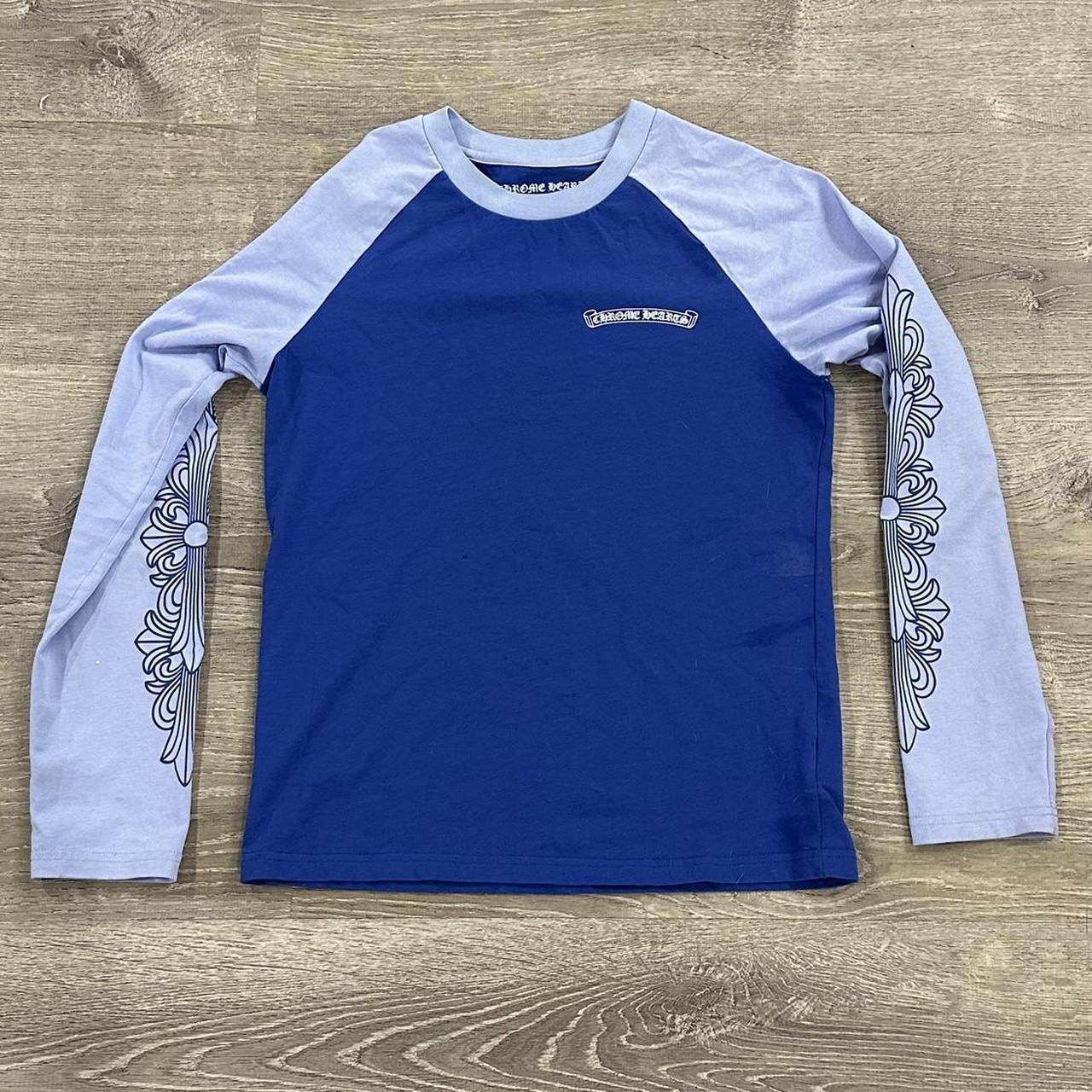 blue chrome hearts Long sleeve M brand new fits a... - Depop