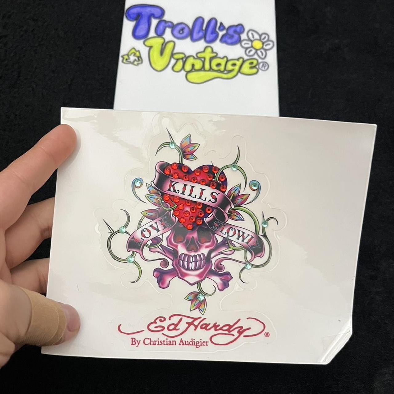 Vintage Y2K Ed Hardy by Christian Audinger crystal... | Depop