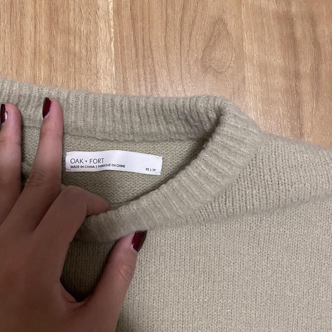 Oak + Fort light green wool sweater shirt Worn... - Depop