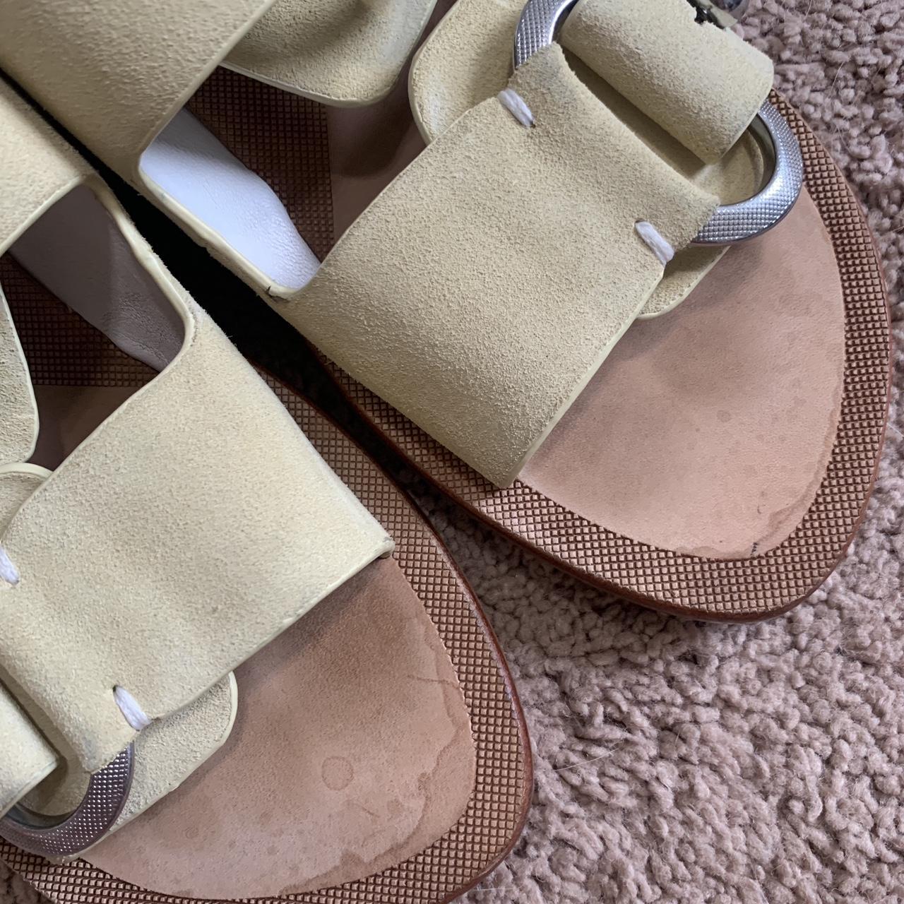 Rag & Bone sandals size 36 yellow suede and silver... - Depop