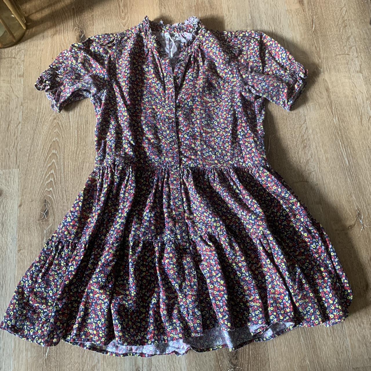 Apiece Apart Women's Red and Blue Dress | Depop