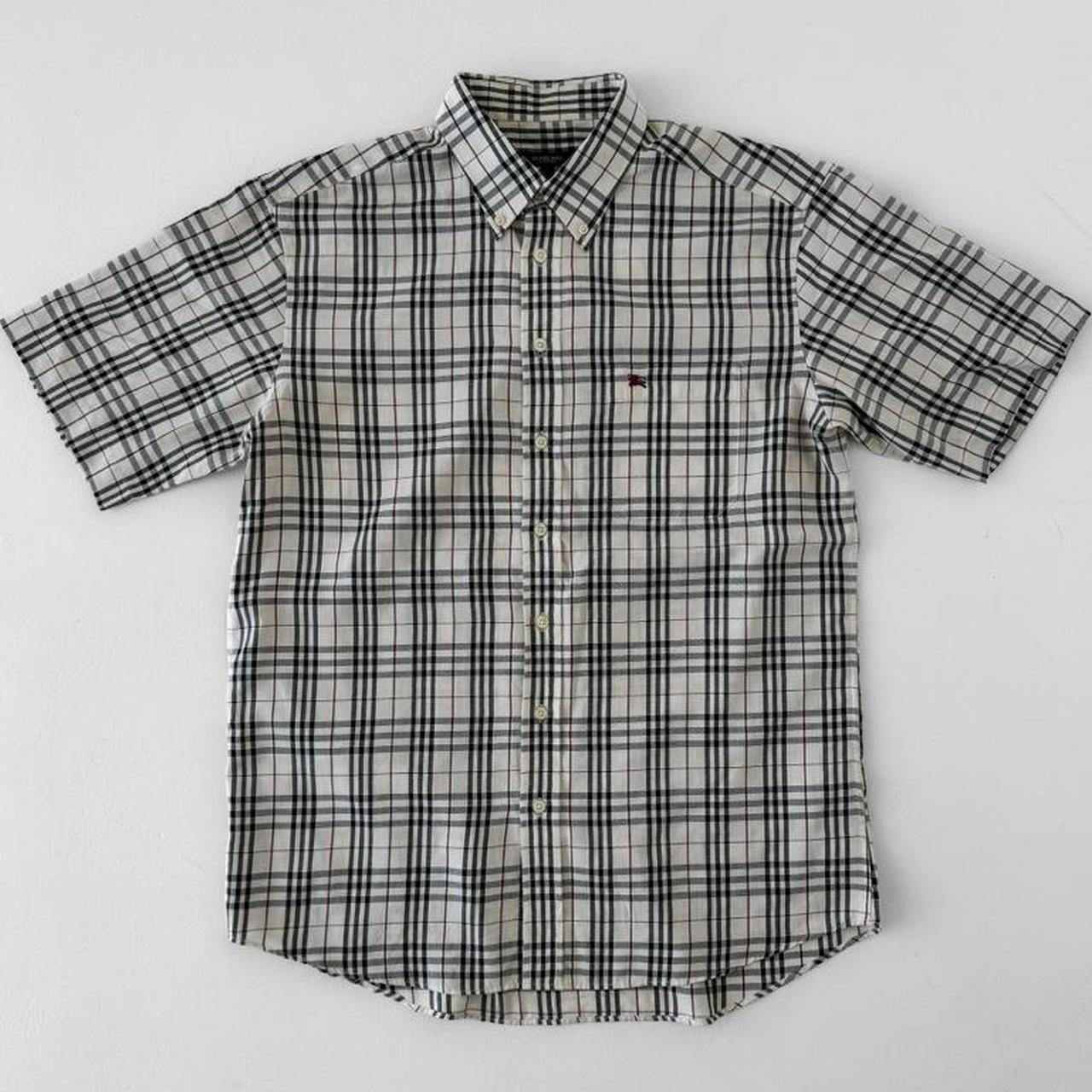 Vintage Burberry Button Up Shirt with a Beige Nova... - Depop