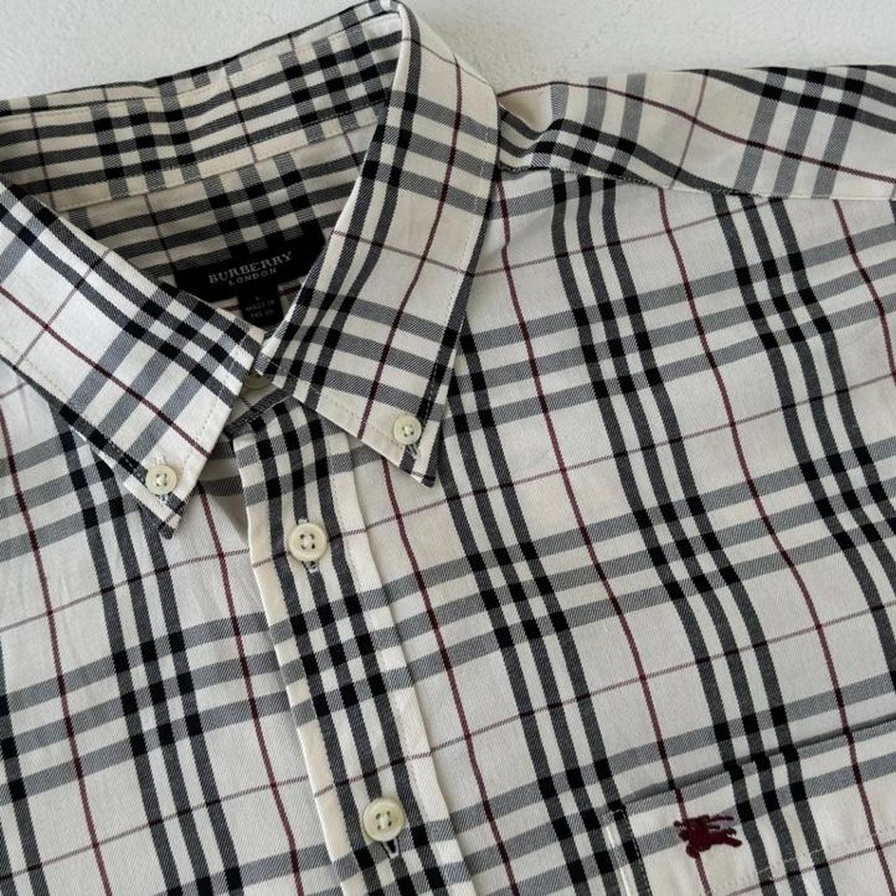Vintage Burberry Button Up Shirt with a Beige Nova... - Depop