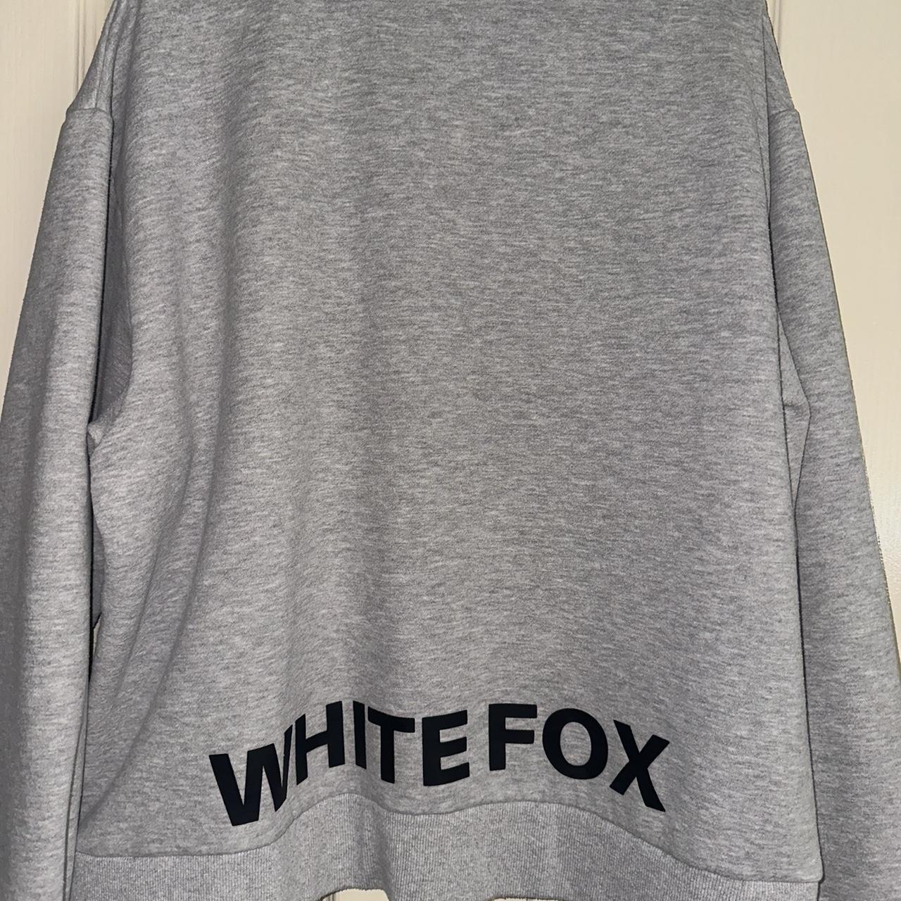 white fox grey quarter zip jumper - Depop