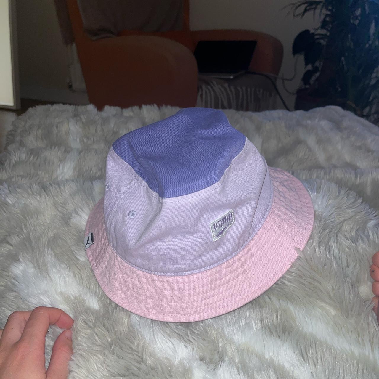 Pink & purple puma bucket hat - Depop