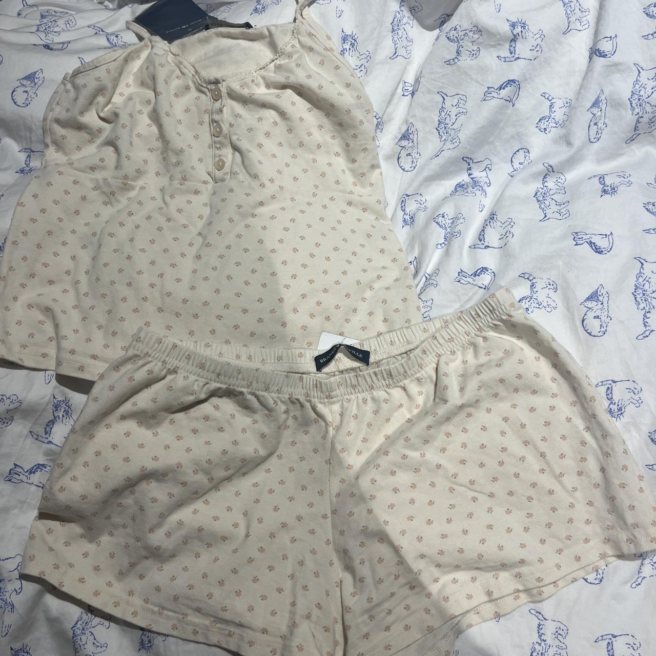 Brandy melville floral set Pj set Tiffany tank and... - Depop
